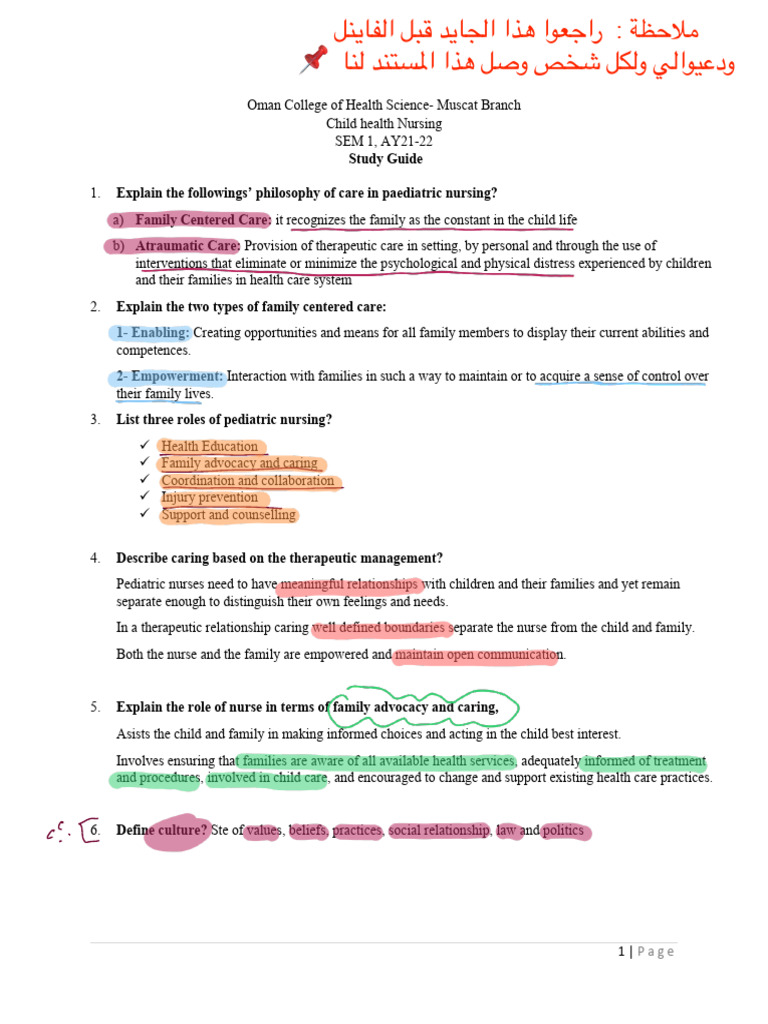 CHN - Study Guide 1 2 - 240227 - 063026 | PDF | Thought | Behavioural Sciences