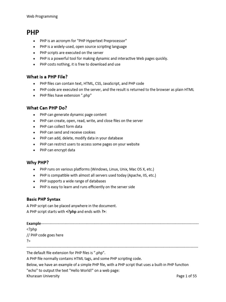 PHP NOtes | PDF | Php | My Sql