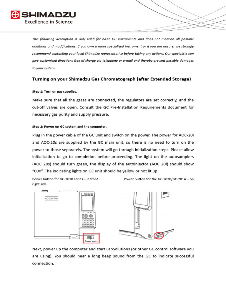 Shimadzu_GC_Startup | PDF | Gases | Leak