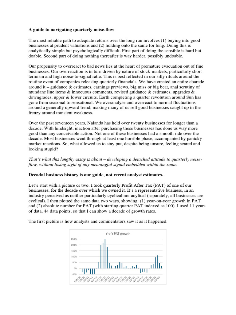 A Guide To Navigating Quarterly Noise-Flow | PDF | Long Run And Short ...