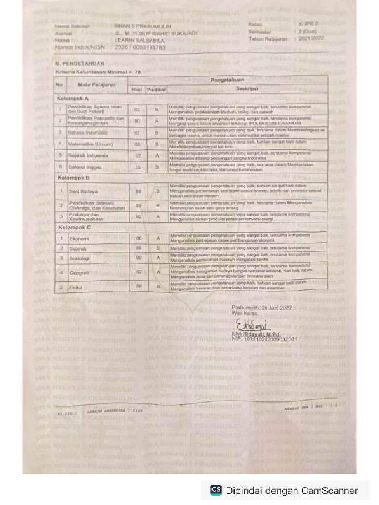 Rapot Semester 4 | PDF