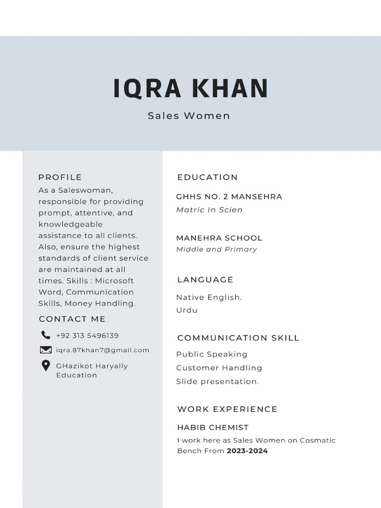 White Minimalist Resume | PDF