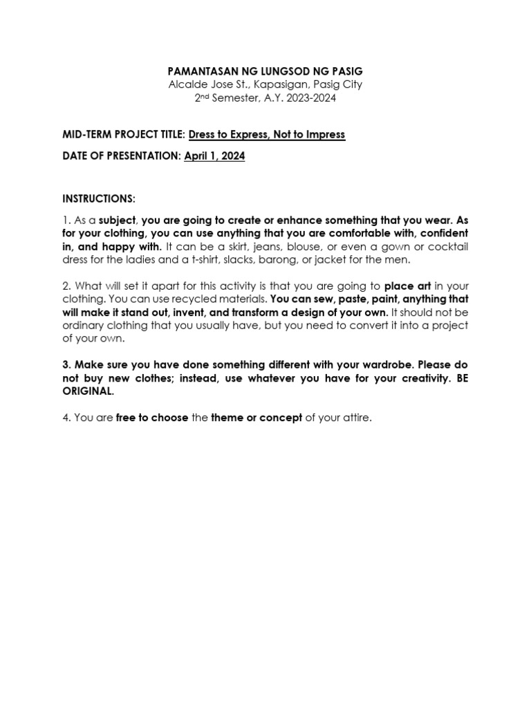 Mid Term Project Art App Pdf Clothing Fashion