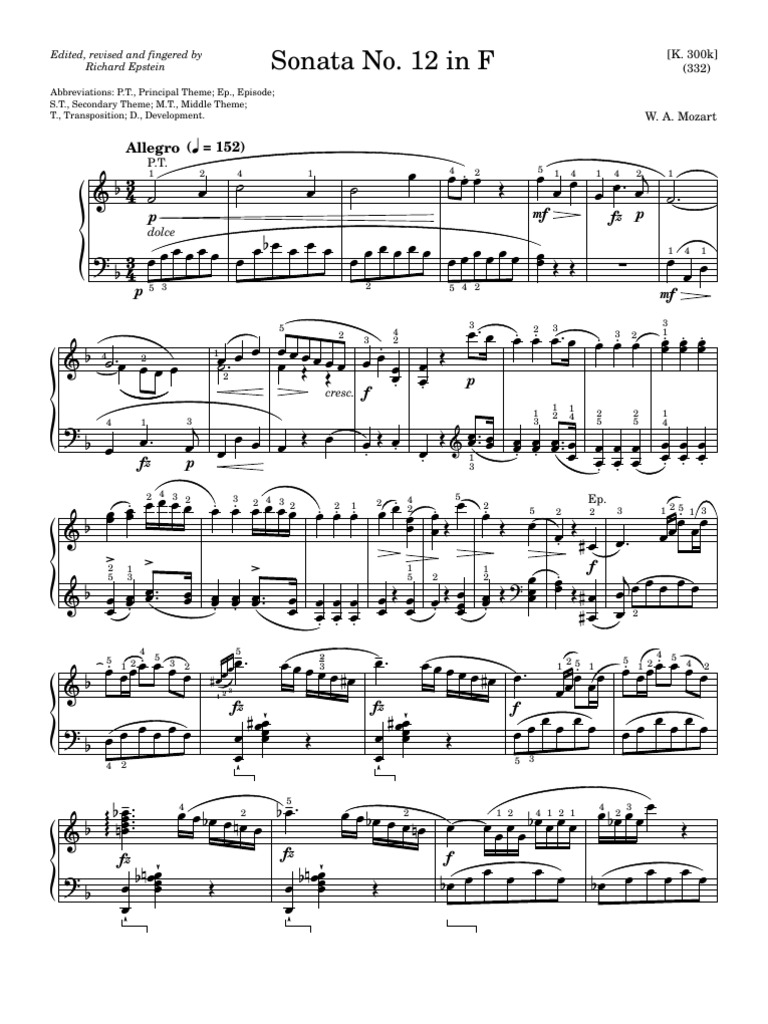 Mozart Sonata No. 12 for Pianists | PDF | Piano | Mozart Family