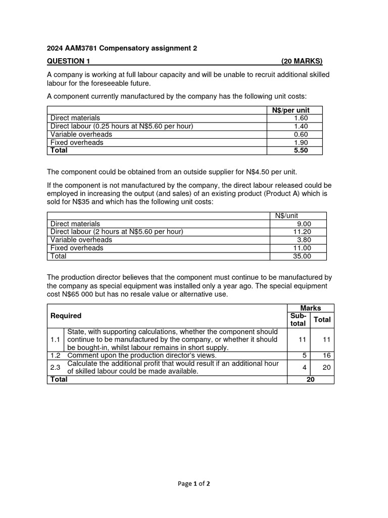 Aam3781 Comp Assignment 2 Pdf Economies Business