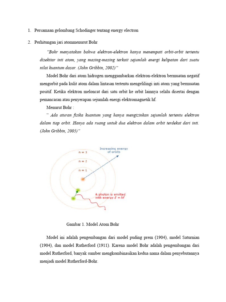 Model Atom Bohr dan Energi Elektron | PDF