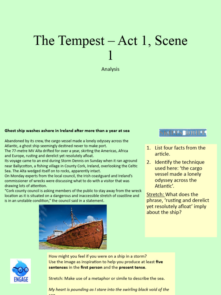 Lesson 2 Act 1 Scene 1 Analysis | PDF | Shipping | Water Transport