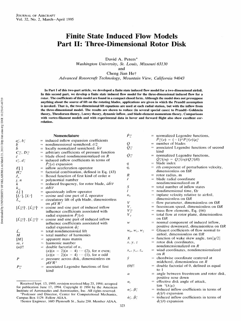 Finite State Induced Flow Models Part2 Three Dimensional Disc Peters ...