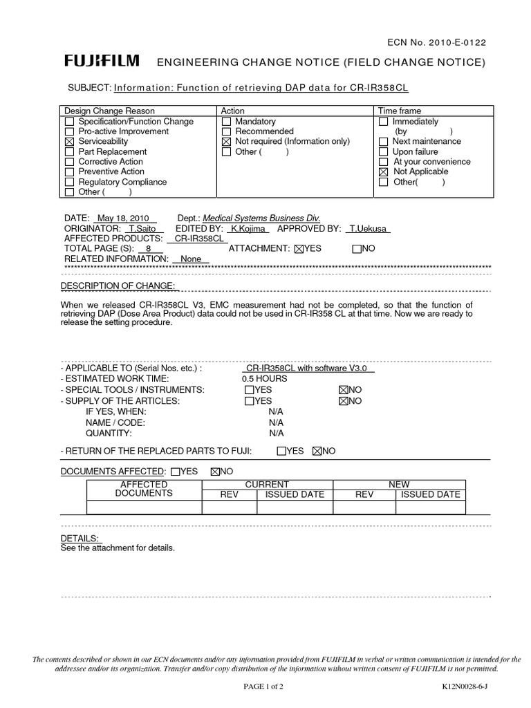 Information - Function of Retrieving DAP Data For CR-IR358CL | PDF ...