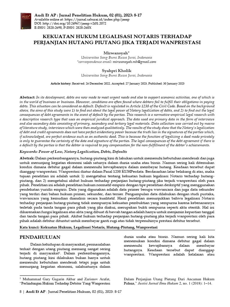 Perjanjian 4 (Syarat Sah Perjanjian) | PDF