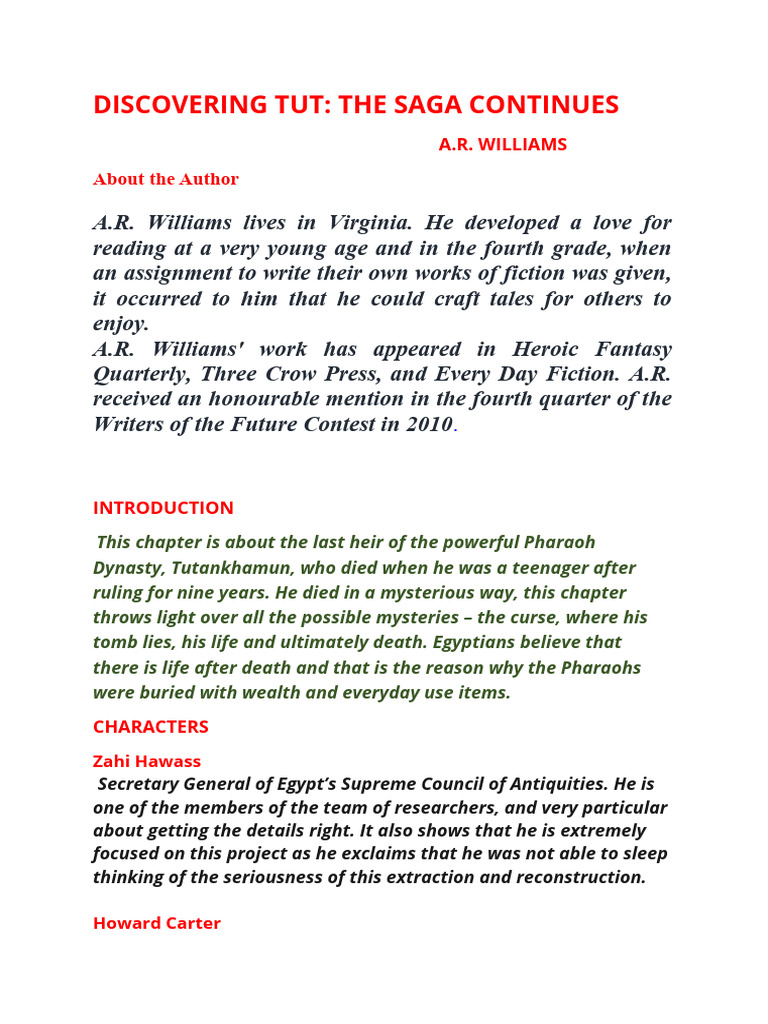Discovering Tut | PDF | Tutankhamun | Akhenaten