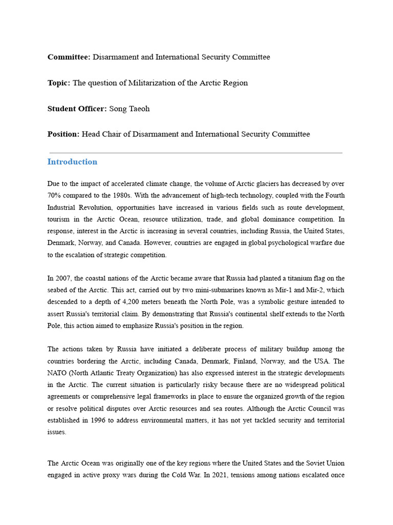 Militarization of the Arctic Region Explained | PDF | Arctic | Arctic Ocean