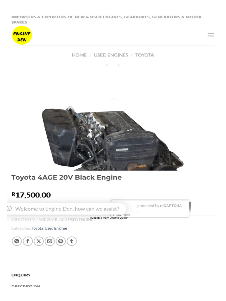 Toyota 4AGE 20V Black Engine - Engineden | PDF