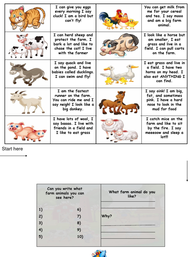 Farm Animal Craft and Reading Dominoes 1 | PDF