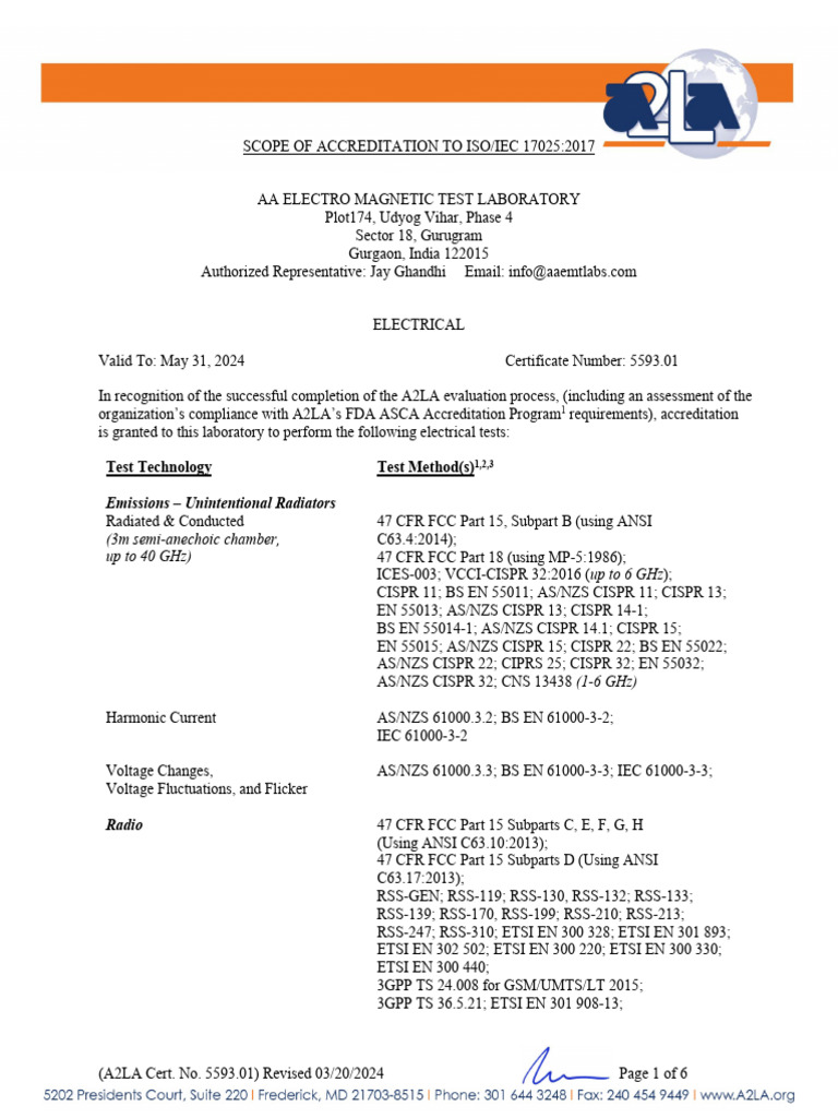 ISO/IEC 17025:2017 Accreditation Scope | PDF | Medical Device ...