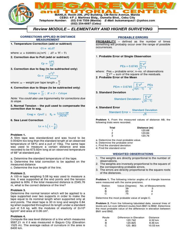 Basic and Higher Surveying - Part 1 | PDF | Standard Deviation | Standard Error