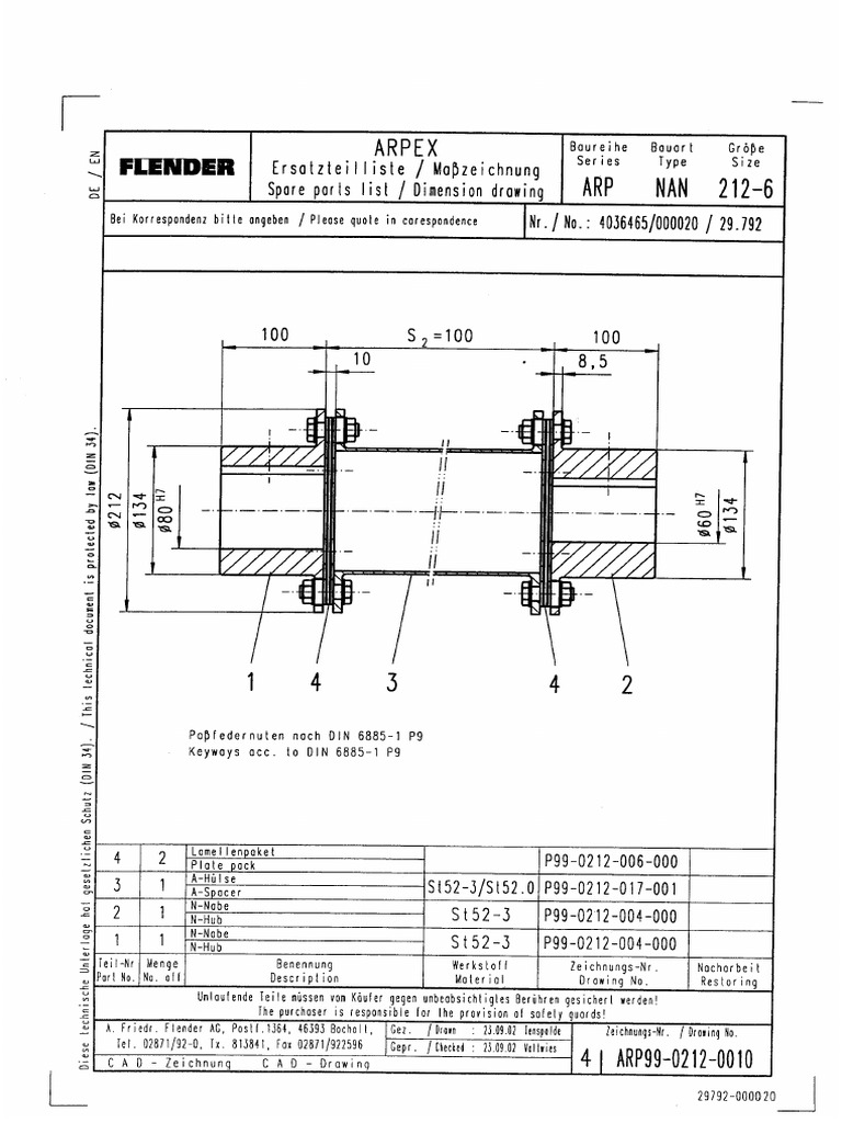 Dimension Drawing Coupling - Man - Flender2 | PDF