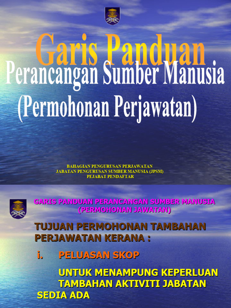 Garis Panduan Permohonan Perjawatan | PDF