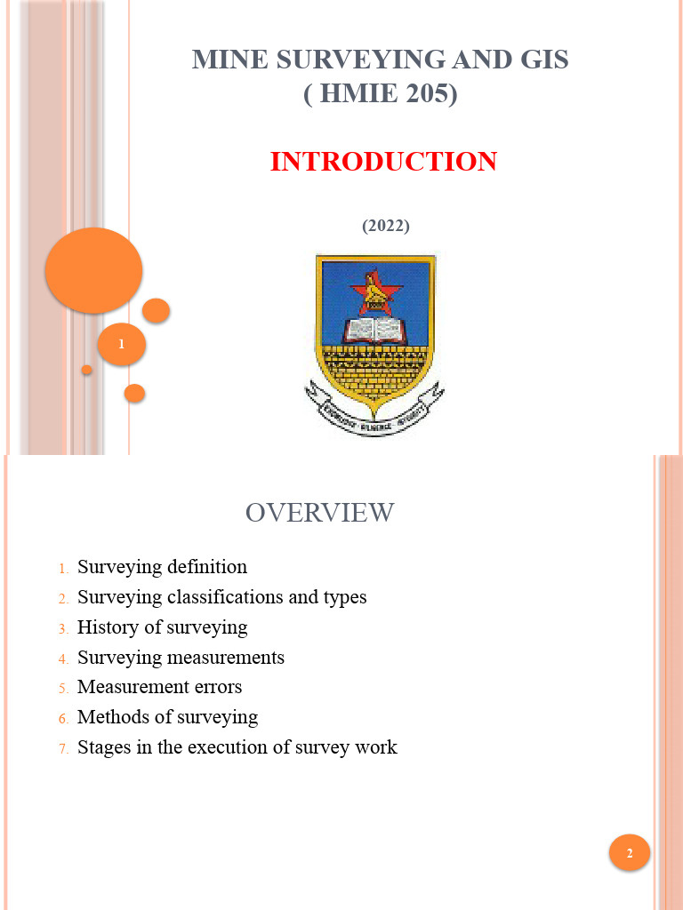 Topic 1 - HMIE 205 Introduction | Download Free PDF | Surveying ...