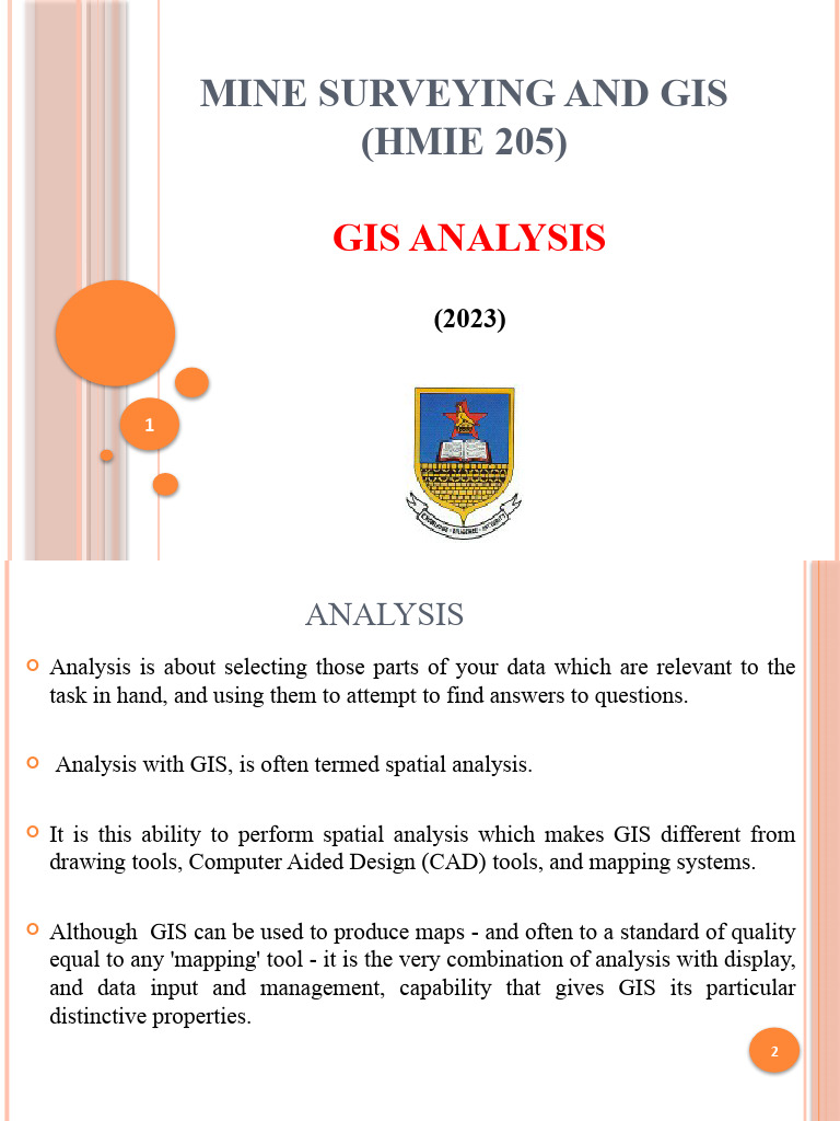 Topic 14 - HMIE 205 GIS Analysis | PDF | Geographic Information System ...