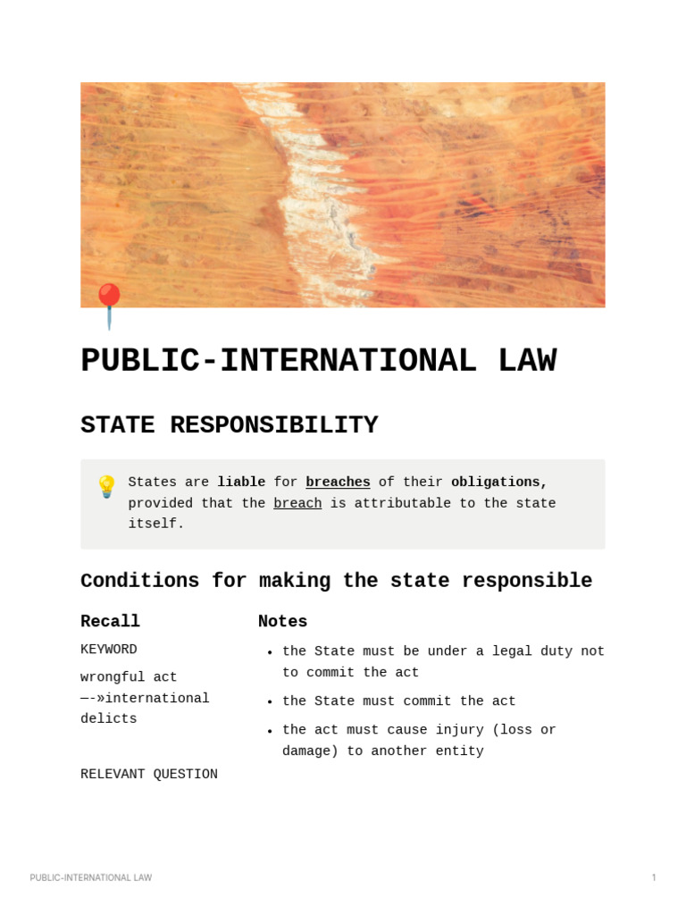 PUBLIC-INTERNATIONAL - LAW State Respnsibility | PDF | Legal Concepts ...