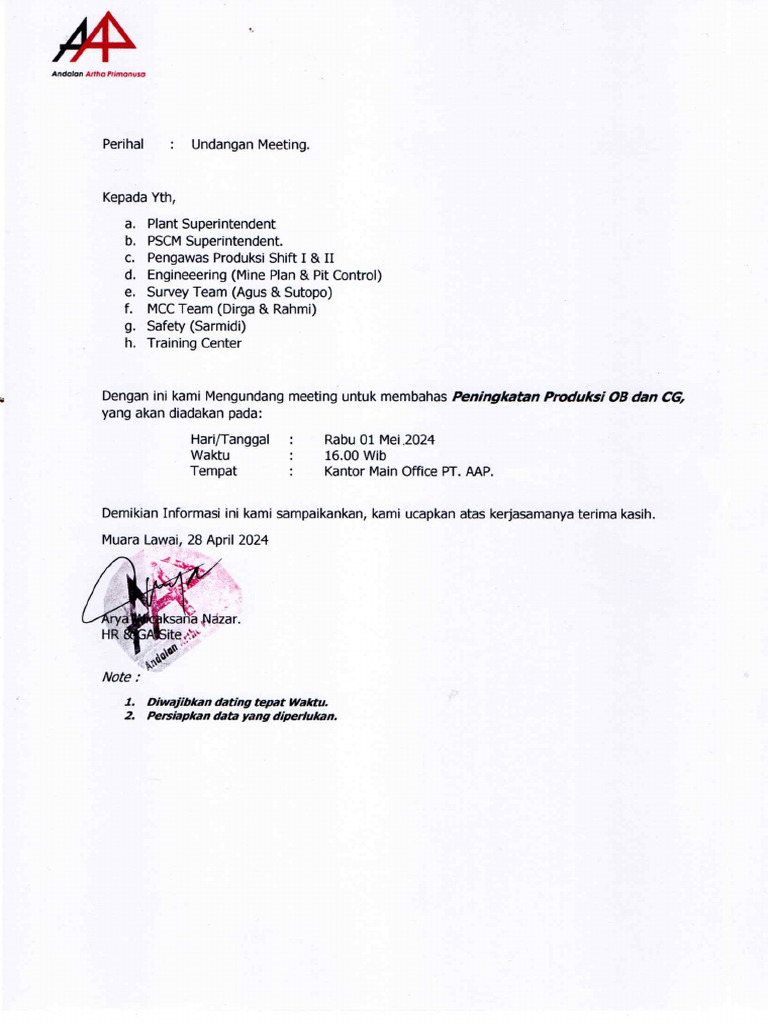 Undangan Meeting | PDF