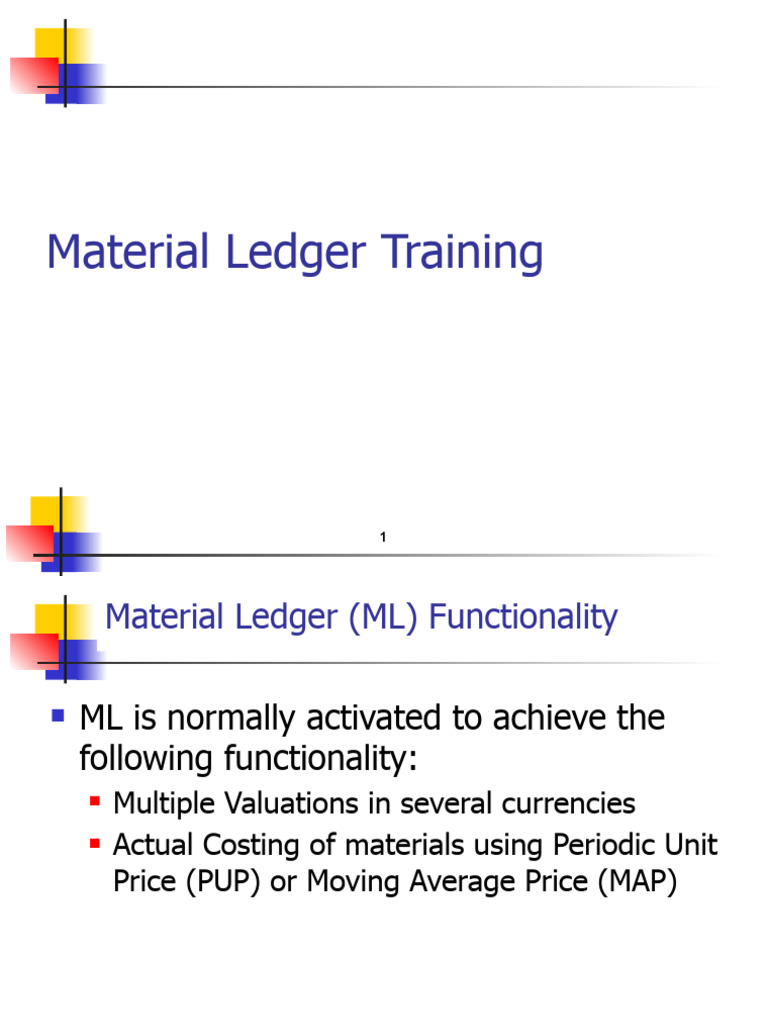 Material Ledger Training | PDF | Valuation (Finance) | Inventory