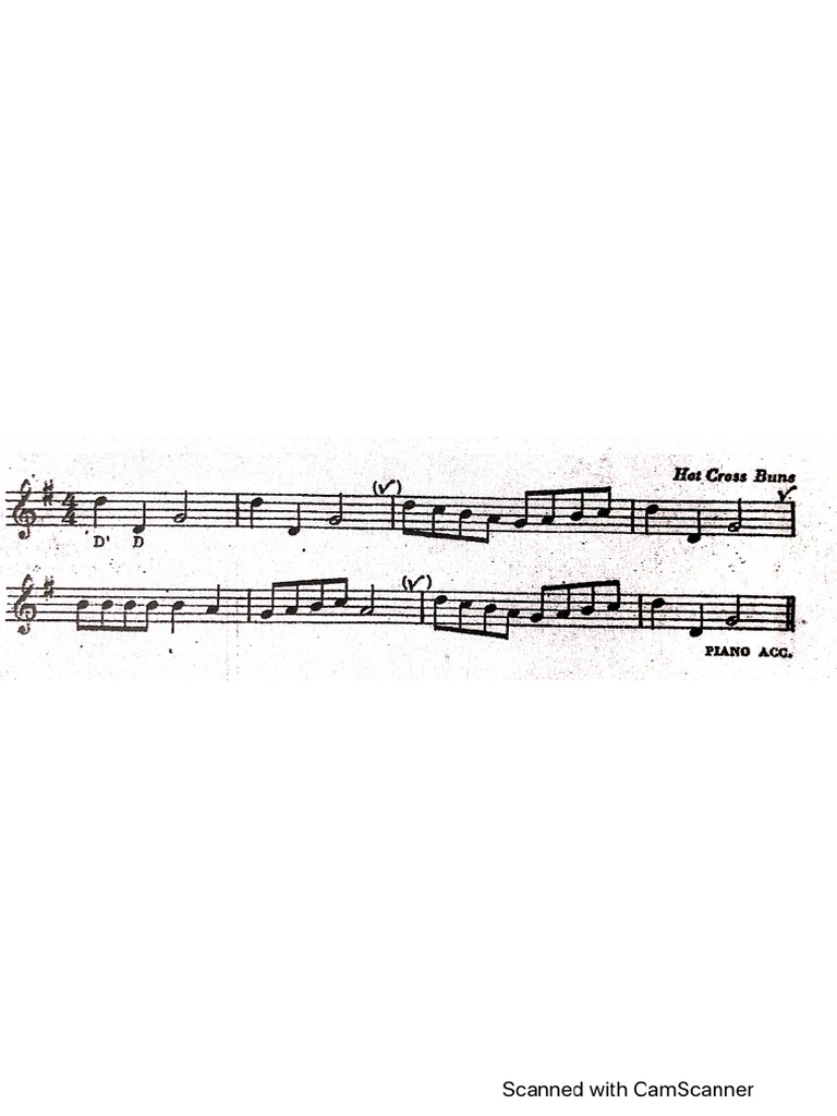 Hot Cross Buns Recorder Note | PDF