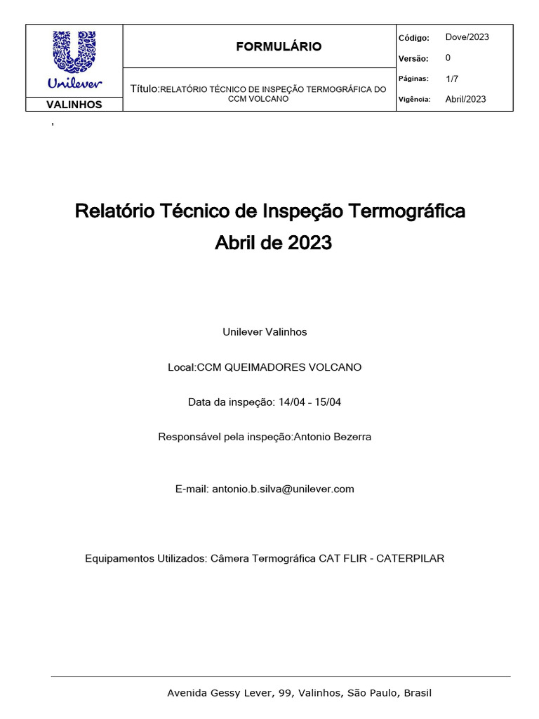 Relatorio de Termografia - Refrigerador - 5 N1 | PDF | Transformador ...