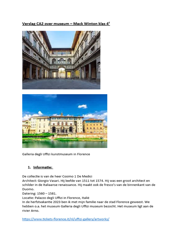 Gallerie Degli Uffizi Museum | PDF