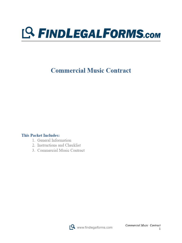 Commercial Music Contract Template | PDF | Royalty Payment | License