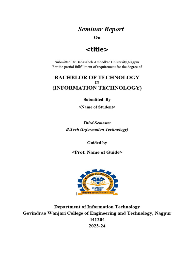 Seminar Report Format 2023-24-1 | PDF | Data Structure | Queue (Abstract Data Type)
