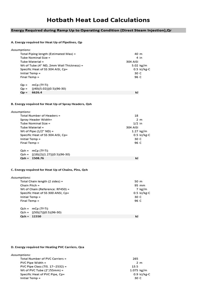 Heating Bath Load Calculation | PDF | Applied And Interdisciplinary ...
