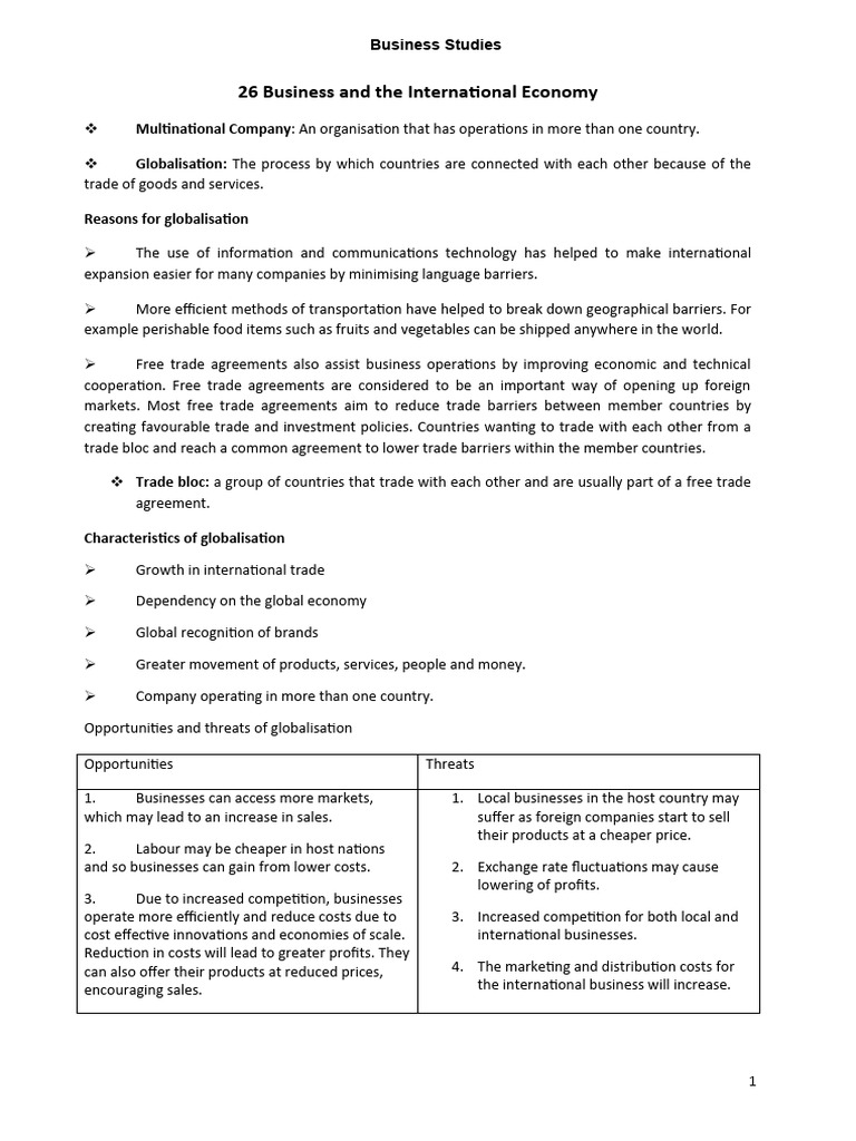 26 Business and The Inrternational Economy | PDF | Exports | Tariff
