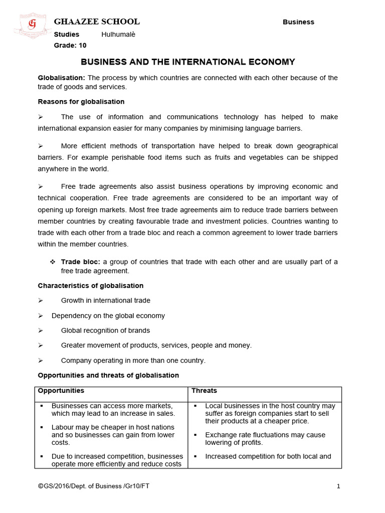 Business and The International Economy | PDF | Exchange Rate | Currency ...