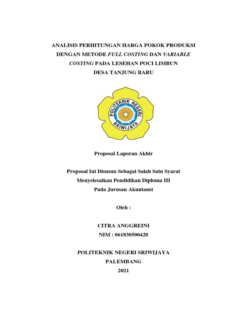 Citra Anggreini Proposal | PDF