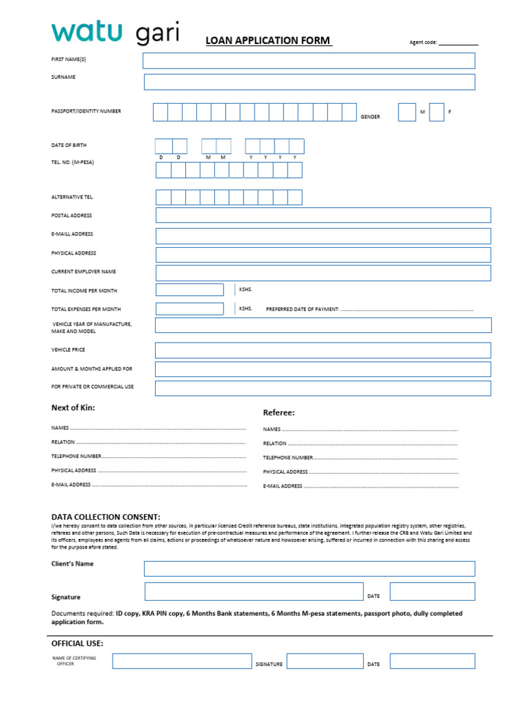 Loan Application Form | PDF