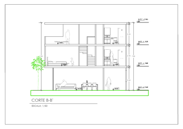 Corte B-B': ESCALA: 1/50 | PDF