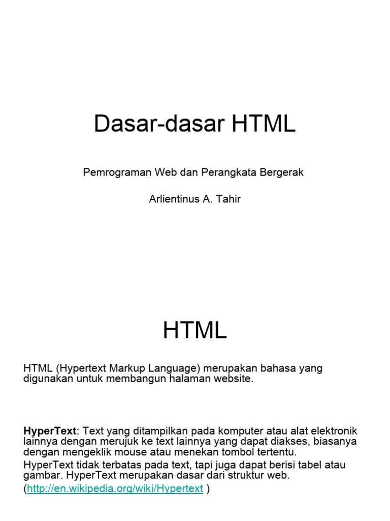 Dasar-dasar HTML untuk Pemula | PDF | Bisnis