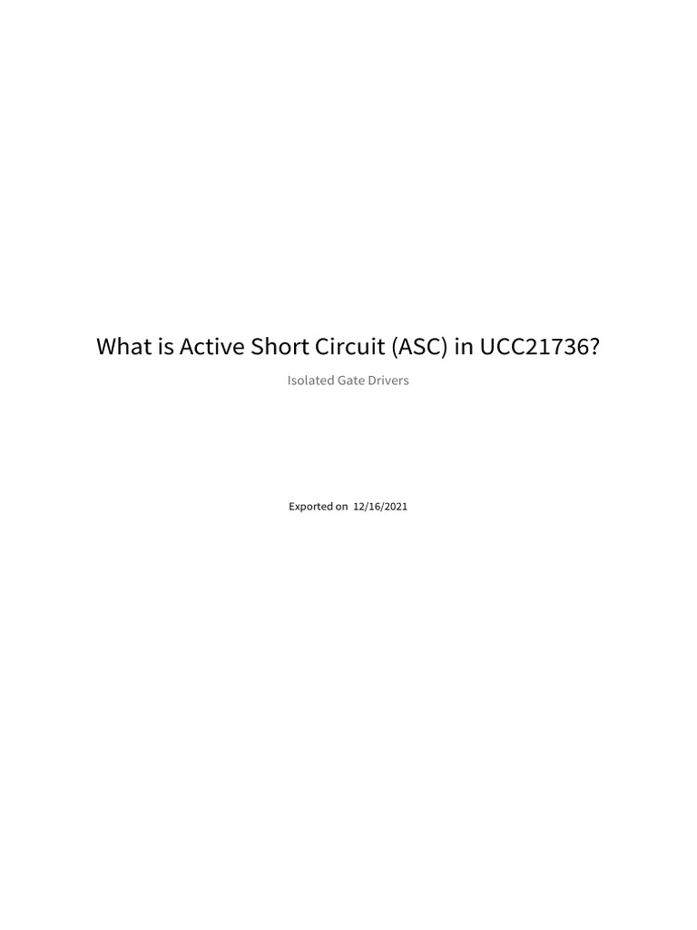 What Is Active Short Circuit (ASC) | Download Free PDF | Logic Gate ...