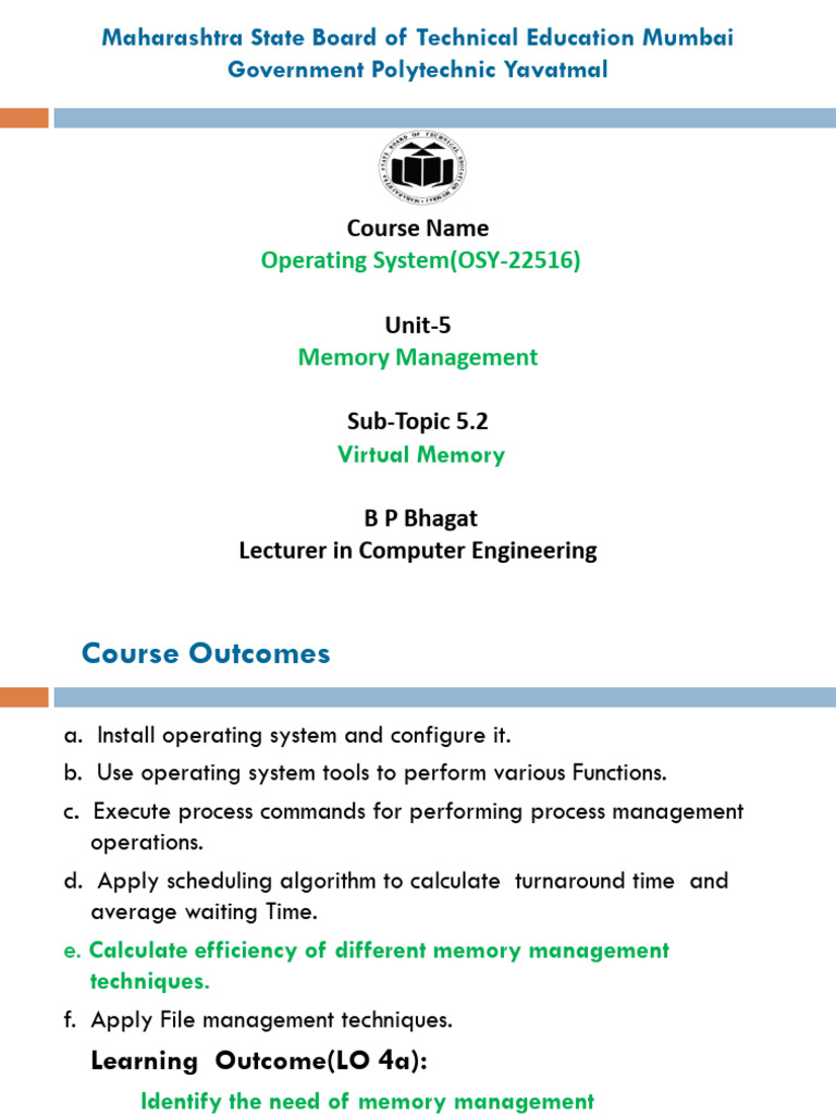 New OSY PPT - Unit 5.2 | PDF | Computer Data | Computing