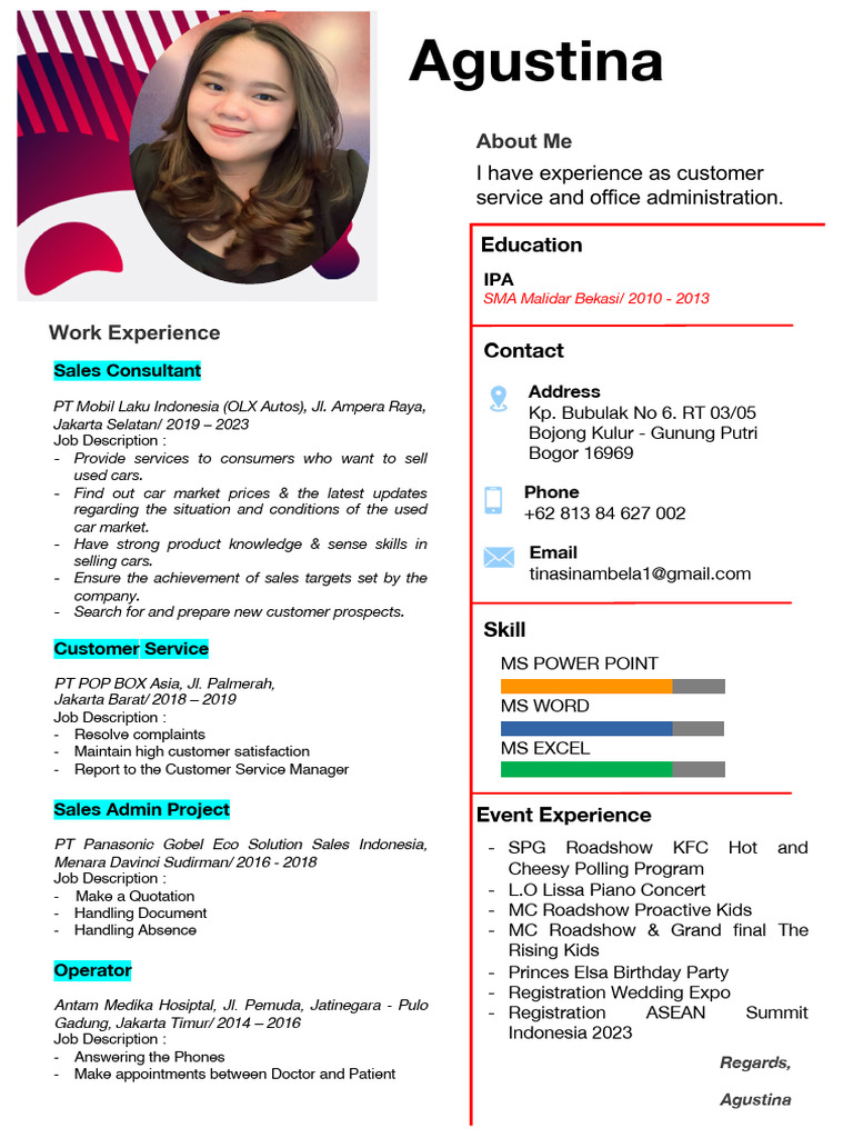 CV Tina Sinambela (Fix) | PDF | Marketing | Business