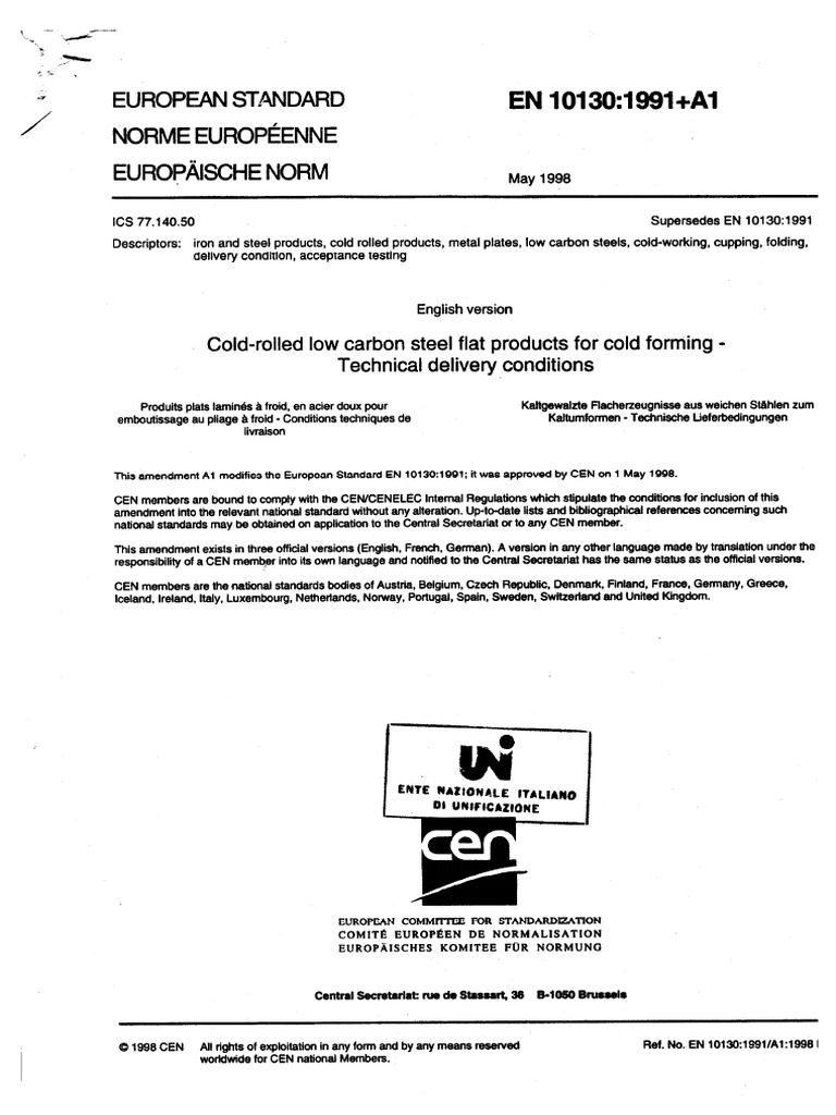 En10130+a1 English Version | PDF