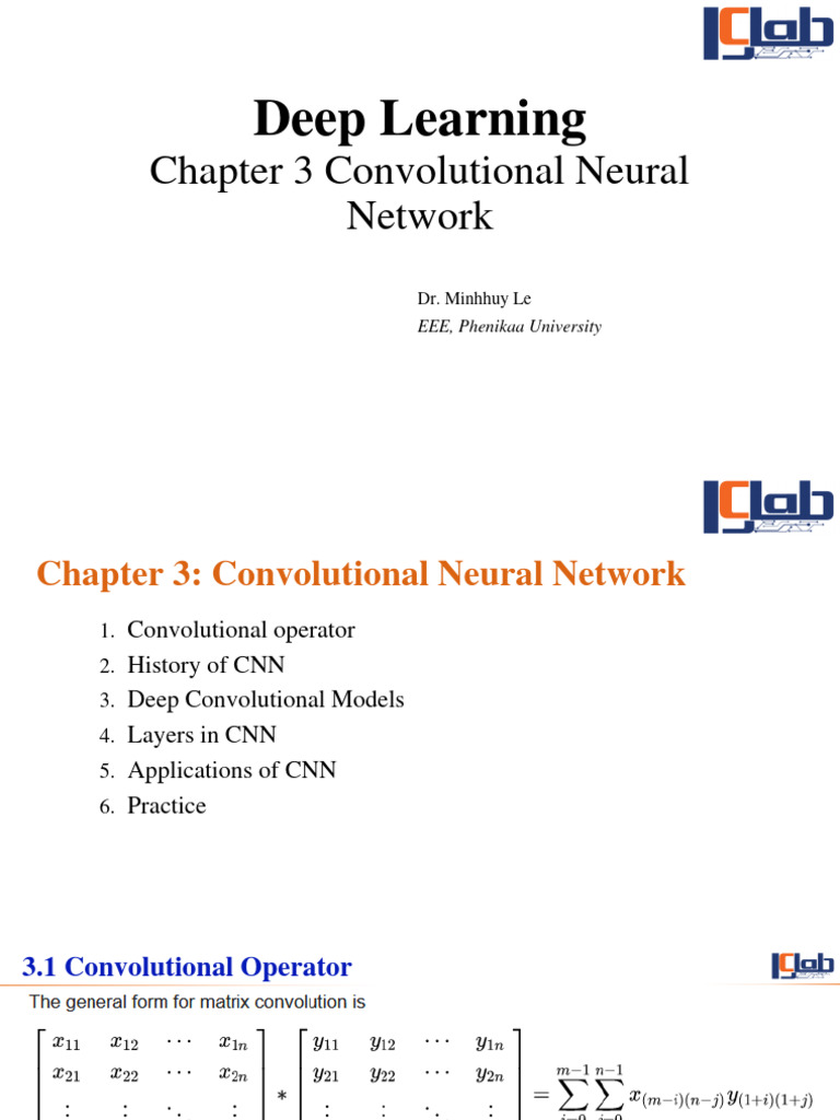 Chapter 3 - 1 CNN Operator | PDF | Statistical Classification | Networks