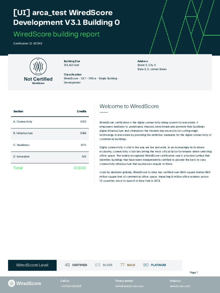 WiredScore Certification Report V3.1 | PDF | Wi Fi | Cellular Network
