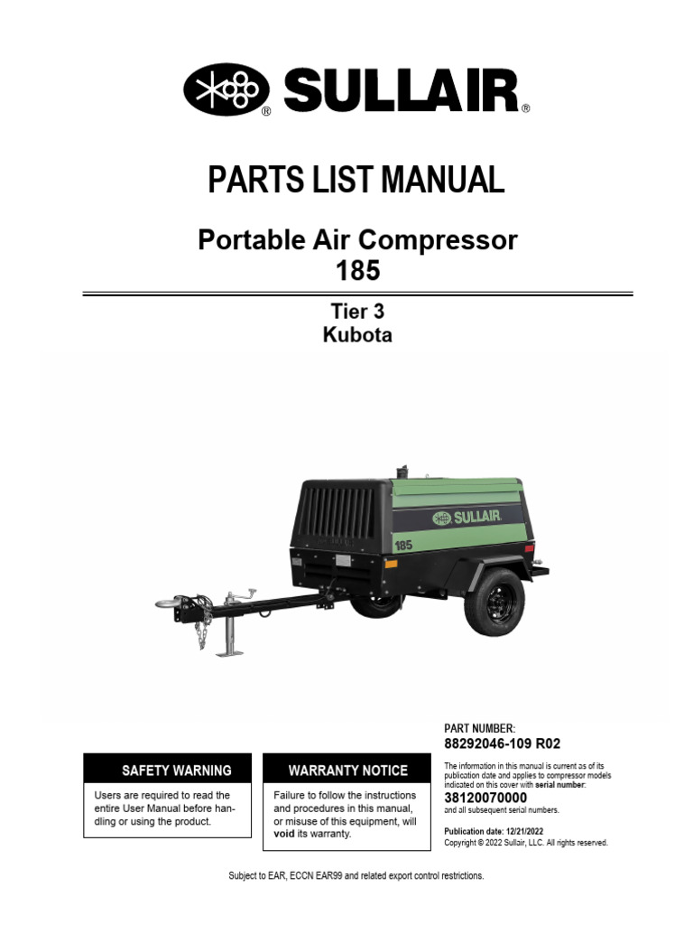 1.2.3-Sullair Cold Start Air Compressor Parts list-OK | PDF | Pipe ...