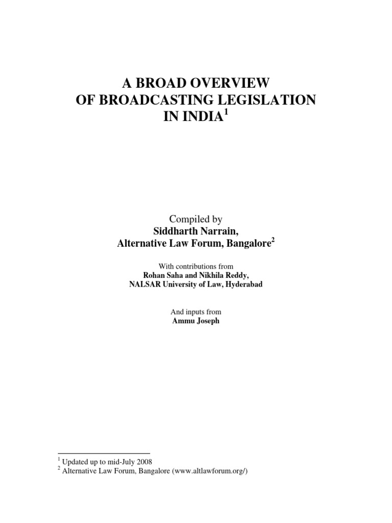 Overview of India's Broadcasting Laws | PDF | Radio | Satellite Television