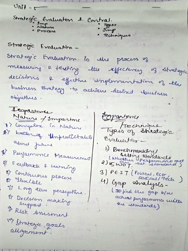 Co5 - Strategy Evaluation N Control | PDF