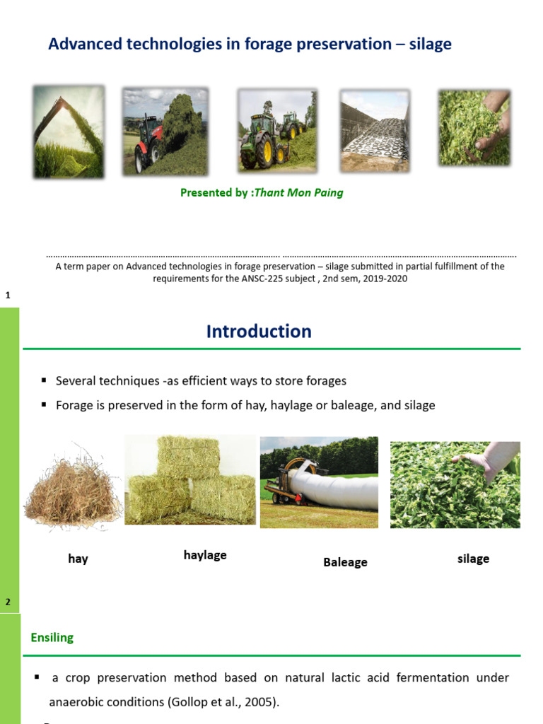 Advanced Technologies in Forage Preservation - Silage | PDF | Hay