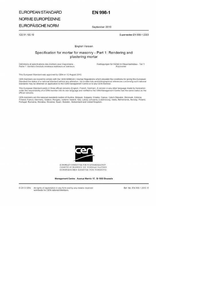 En 998-1 (2010) - Toaz - Info | PDF